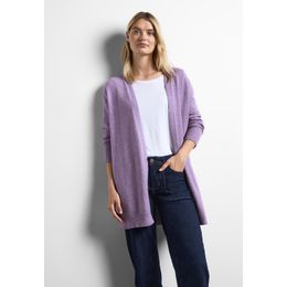 Street One Damen Cardigan, lila, Gr. 34, unifarben, Stoff, 50% Viskose, 28% Polyester, 22% Polyamid, Strickjacken, verschlusslos