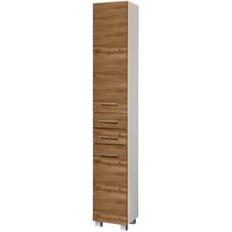Hochschrank Welltime, B:30cm H:180cm T:27cm, braun, MDF, Badezimmer, Schr&auml;nke, "Trento, verschiedene Ausf&uuml;hrungen und Farben", Badm&ouml;bel,