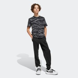 M&auml;dchen Sporthose "SEASONAL ESSENTIALS CAMO KIDS", schwarz, Gr. 164, adidas Sportswear, Obermaterial: 55% Baumwolle, 36% Polyester, 9% Viskose, Hosen