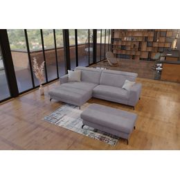 Sit & More Ecksofa SIT & MORE, B:290cm H:88cm T:178cm, silber, 100% Polyester, Wohnzimmer, Sofas, "Bolero L-Form"