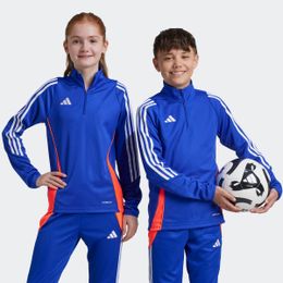 Jungen Trainingsshirt "TIRO 24 KIDS TRAININGSOBERTEIL", blau, Gr. 176, adidas Performance, Obermaterial: 100% Polyester, Shirts, schmaler Schnitt,