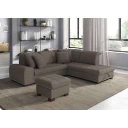 Sit & More Ecksofa SIT & MORE, B:259cm H:82cm T:224cm, beige, Luxus-Microfaser ALTARA NUBUCK (100% Polyester);Soft clean (98% Polyester, 2% Polyamid);Struktur