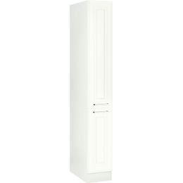 Apothekerschrank KOCHSTATION, B:30cm H:200cm T:60cm, wei&szlig;, Holzwerkstoff, MDF, K&uuml;che, Schr&auml;nke, "KS-Stockholm", hochwertige MDF-Fronten, 200 cm hoch,