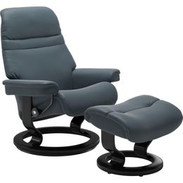 Fu&szlig;hocker stressless, B:57cm H:39cm T:40cm, blau, Leder BATICK: BATICK ist ein leicht korrigiertes, durchgef&auml;rbtes und genarbtes M&ouml;belleder, bei dem