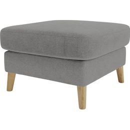 Polsterhocker Home Affaire, B:70cm H:47cm T:70cm, grau, 68% Polypropylene, 32% Polyester, Hocker, "MARSEILLE", Massivholzbeine Eiche, Landhausstil,
