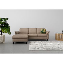 Sit & More Ecksofa SIT & MORE, B:258cm T:173cm, grau, 100% Polyester, Wohnzimmer, Sofas, "Maggiore L-Form", wahlweise mit Kopfteilverstellung, Bettfunktion und