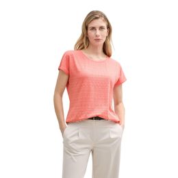 Tom Tailor Damen T-Shirt, pink, Gr. XS, unifarben, Obermaterial: 93% Polyester, 7% Elasthan, Shirts, im Loose Fit