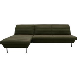 Ecksofa, B:274cm H:92cm T:168cm, gr&uuml;n, LOOKS by Wolfgang Joop, 100% Polyester, Wohnzimmer, Sofas, "LOOKS IX L-Form", Quersteppung, ohne Armlehnen