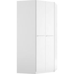 Eckkleiderschrank Priess, B:95cm H:193cm T:95cm, wei&szlig;, Holzwerkstoff, Schr&auml;nke, "Barcelona Kleiderschrank Eckl&ouml;sung Raumwunder", in 2 Tiefen Schrank