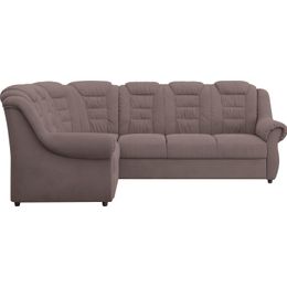 Ecksofa Home Affaire, B:266cm H:102cm T:216cm, braun, 100% Polyester, Wohnzimmer, Sofas, "Boston L-Form", mit hoher R&uuml;ckenlehne, wahlweise mit