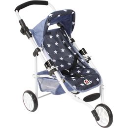 Bayer Chic 2000 CHIC2000 Kinder Puppenbuggy "Jogging-Buggy Lola", blau, Kunststoff, Metall, Stoff, B:33cm H:57cm T:70cm, Puppenwagen, mit klappbarem Verdeck