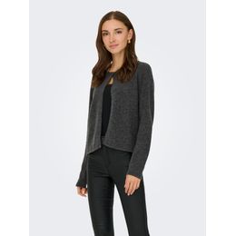 Jacqueline de Yong JDY Damen Strickjacke "JDYRUE LIFE L/S ONEBUTTON CARDI KNT NOOS", grau, Gr. S, meliert, unifarben, Strick, Obermaterial: 51% Polyester, 46%