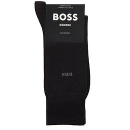 BOSS Herren Businesssocken "George RS Uni MC", Gr. 47, schwarz, Baumwolle, unifarben, Socken, mit dezentem, eingestricktem BOSS Logo-Schriftzug