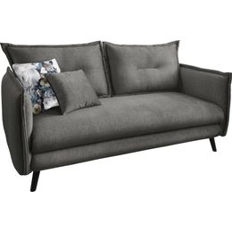3-Sitzer Home Affaire, B:183cm H:94cm T:110cm, schwarz, Sofas, "Lazio", inklusive 1 Stk. Wende- und 1 Stk. Zierkissen