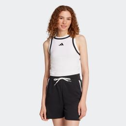 Damen Tanktop "ESSENTIALS COLOR-POP COTTON CROP", wei&szlig;, Gr. XXL, adidas Sportswear, Obermaterial: 93% Baumwolle, 7% Elasthan, Tops
