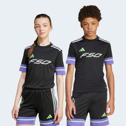 Jungen Fu&szlig;balltrikot "F50 KURZARMTRIKOT KINDER", lila, Gr. 176, adidas Performance, Obermaterial: 100% Polyester, Trikots