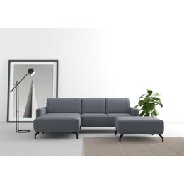 Sit & More Ecksofa SIT & MORE, B:251cm H:84cm T:163cm, blau, Wohnzimmer, Sofas, "Bailando L-Form", wahlweise mit Kopfteilverstellung und Vorziehsitz, motorisch
