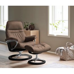 Fu&szlig;hocker stressless, B:57cm H:42cm T:40cm, braun, Leder BATICK: BATICK ist ein leicht korrigiertes, durchgef&auml;rbtes und genarbtes M&ouml;belleder, bei dem