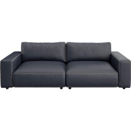 Big-Sofa Musterring, B:252cm H:81cm T:124cm, schwarz, Flachgewebe FLORIS (100% Polyester);Flachgewebe VALMONT (60% Baumwolle/ 40% Leinen);Microfaser