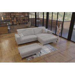 Sit & More Ecksofa SIT & MORE, B:290cm H:88cm T:178cm, silber, 95%Polyester 5%Polyamid, Wohnzimmer, Sofas, "Bolero L-Form"
