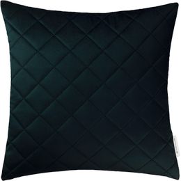 Dekokissen Tom Tailor HOME, B:45cm L:45cm, schwarz, Polyester, Dekokissen_Sitzkissen_Kissenh&uuml;llen, "FrenchVelvet Quilt", Kissenh&uuml;lle ohne F&uuml;llung, 1