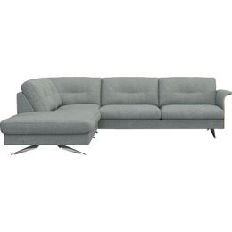 Ecksofa FLEXLUX, B:268cm H:81cm T:224cm, blau, 62% Polyester/17%Baumwolle/14%Viscose/7%Leinen, Wohnzimmer, Sofas, "Glow, super bequem durch