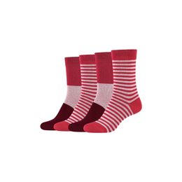 Camano Damen Socken "Socken 4er Pack", Gr. 35, rosa, 70% Baumwolle 28% Polyamid 2% Elasthan, gestreift, Socken