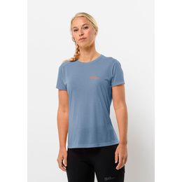 Jack Wolfskin Damen T-Shirt "VONNAN S/S T W", blau, Gr. M, 100% POLYESTER, Shirts
