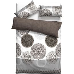 Bettw&auml;sche my home, grau, Polycotton recycelt, Obermaterial: 50% Baumwolle, 50% Polyester, Bettw&auml;sche, "Tesso in Gr. 135x200, 155x220 oder 200x200