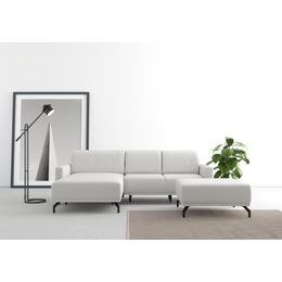 Sit & More Ecksofa SIT & MORE, B:251cm H:84cm T:163cm, grau, Wohnzimmer, Sofas, "Bailando L-Form", wahlweise mit Kopfteilverstellung und Vorziehsitz, motorisch
