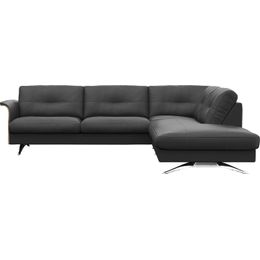 Ecksofa FLEXLUX, B:268cm H:81cm T:224cm, schwarz, 100% Echteder, Wohnzimmer, Sofas, "Glow, super bequem durch hochwertigem Sitzaufbau mit Federkern,