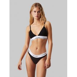 Damen Triangel-BH "LGHT LINED TRIANGLE", Calvin Klein Underwear, Gr. XL, schwarz, Obermaterial: 53% Baumwolle, 35% Modal, 12% Elasthan, BHs, mit