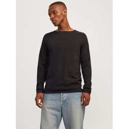 Jack & Jones JACK & JONES Damen Rundhalspullover "JJEHILL KNIT CREW NECK NOOS", grau, Gr. S, meliert, Strick, Obermaterial: 100% Baumwolle, Pullover, Baumwolle,