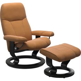 Relaxsessel stressless, B:85cm H:100cm T:77cm, braun, Wohnzimmer, Sessel, "Consul", mit Classic Base, Gr&ouml;&szlig;e L, Gestell Schwarz