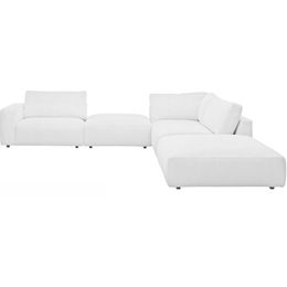 Ecksofa Musterring, B:340cm H:81cm T:346cm, wei&szlig;, Flachgewebe FLORIS (100% Polyester);Flachgewebe VALMONT (60% Baumwolle/ 40% Leinen);Microfaser