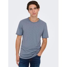 Only & Sons ONLY & SONS Herren Rundhalsshirt "ONSBENNE LONGY SS TEE NF 7822 NOOS", grau, Gr. S, unifarben, Single Jersey, Obermaterial: 100% Baumwolle, Shirts