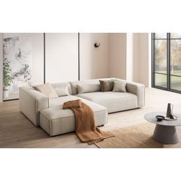 Ecksofa, B:288cm H:66cm T:198cm, beige, LeGer Home by Lena Gercke, 100% Polyester, Wohnzimmer, Sofas, "PIARA XXL, Big-Sofa, Cord, Leinenoptik o.