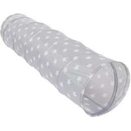 KNORRTOYS Kinder Spieltunnel "Grey White Stars", &Oslash; 45cm B/H/L: 180cm, grau, Polyester, L:180cm &Oslash;:45cm, Spieltunnel