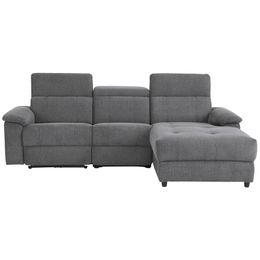 Ecksofa Home Affaire, B:252cm T:164cm, grau, Webstoff (95% Polyester/5% Nylon), Wohnzimmer, Sofas, "Binado, L-Form", mit manueller oder elektrischer