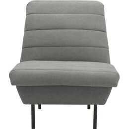 Sessel, B:72cm H:92cm T:103cm, grau, LOOKS by Wolfgang Joop, 100% Polyester, Wohnzimmer, Sessel, "LOOKS IX", Quersteppung, ohne Armlehnen