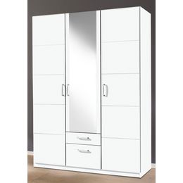 Kleiderschrank Priess, B:140cm H:193cm T:54cm, wei&szlig;, Holzwerkstoff, Schlafzimmer, Schr&auml;nke, "Bilbao", T&uuml;ranschlag links oder rechts