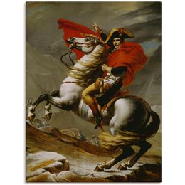 Wandbild Artland, B:60cm H:80cm, braun, Leinwand, Wohnzimmer, Bilder, "Napoleon bei der &Uuml;berquerung der Alpen.", als Leinwandbild, Poster in