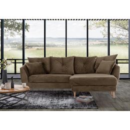 Ecksofa GUTMANN FACTORY, B:210cm H:70cm T:156cm, braun, 100% Polyester, Wohnzimmer, Sofas