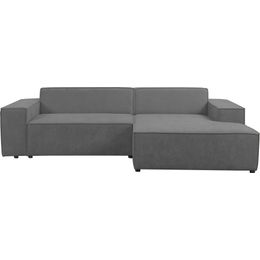 Ecksofa WERK2, B:268cm H:70cm T:163cmgrau, 100% Polyester, Wohnzimmer, Sofas, "Trento 268 x 163 cm modern und bequem", Chenille, L-Form