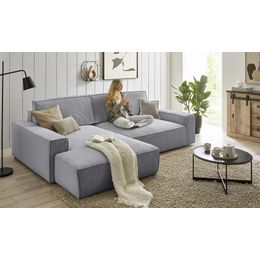Ecksofa Home Affaire, B:284cm H:90cm T:195cm, grau, 100% Polyester, Wohnzimmer, Sofas, "NEU: SHERWOOD XXL 284, Big-Sofa L-Form, tiefe Sitzfl&auml;che 95