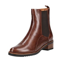 Everybody Damen Stiefelette "Everybody Stiefelette Leder/Textil", Gr. 40kastanie, Leder, Textil, Schuhe