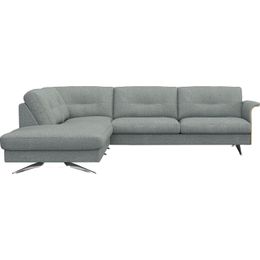 Ecksofa FLEXLUX, B:268cm H:81cm T:224cm, blau, 62% Polyester/17%Baumwolle/14%Viscose/7%Leinen, Wohnzimmer, Sofas, "Glow, super bequem durch
