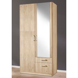 Kleiderschrank Priess, B:94cm H:193cm T:54cm, braun, Holzwerkstoff, Schlafzimmer, Schr&auml;nke, "Bilbao", T&uuml;ranschlag links oder rechts