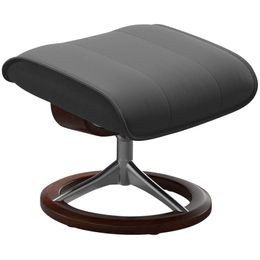 Fu&szlig;hocker stressless, B:55cm H:41cm T:39cm, grau, Leder BATICK: BATICK ist ein leicht korrigiertes, durchgef&auml;rbtes und genarbtes M&ouml;belleder, bei dem