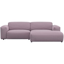 Ecksofa FLEXLUX, B:257cm H:73cm T:171cm, lila, 85% Polyester/15%Polyamide, Wohnzimmer, Sofas, "Lucera Chaislongue rechts oder links, L-Form, bequem",